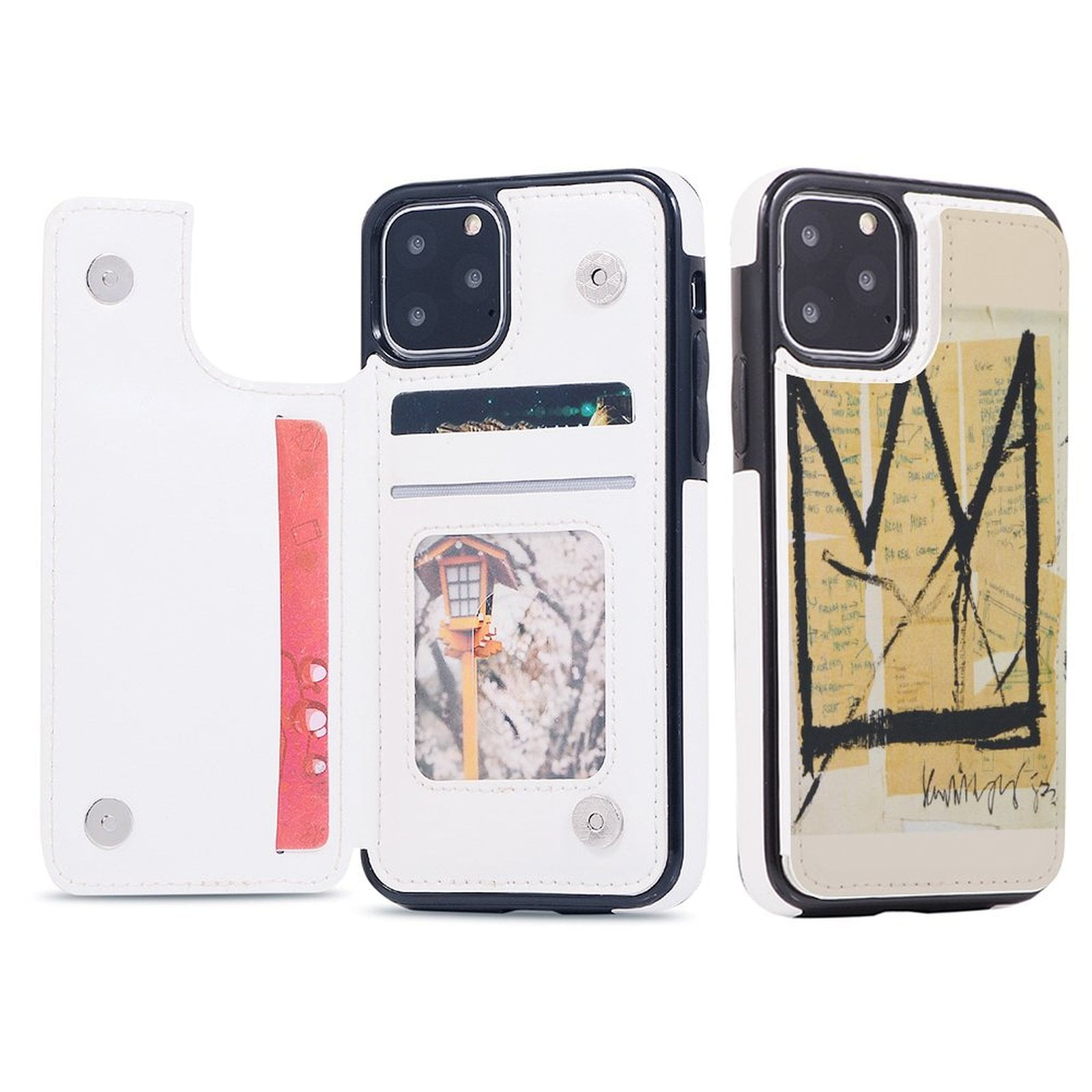 Crown Leather Wallet Case for iPhone 16 15 14 13 12 11 Pro Max Wallet ...