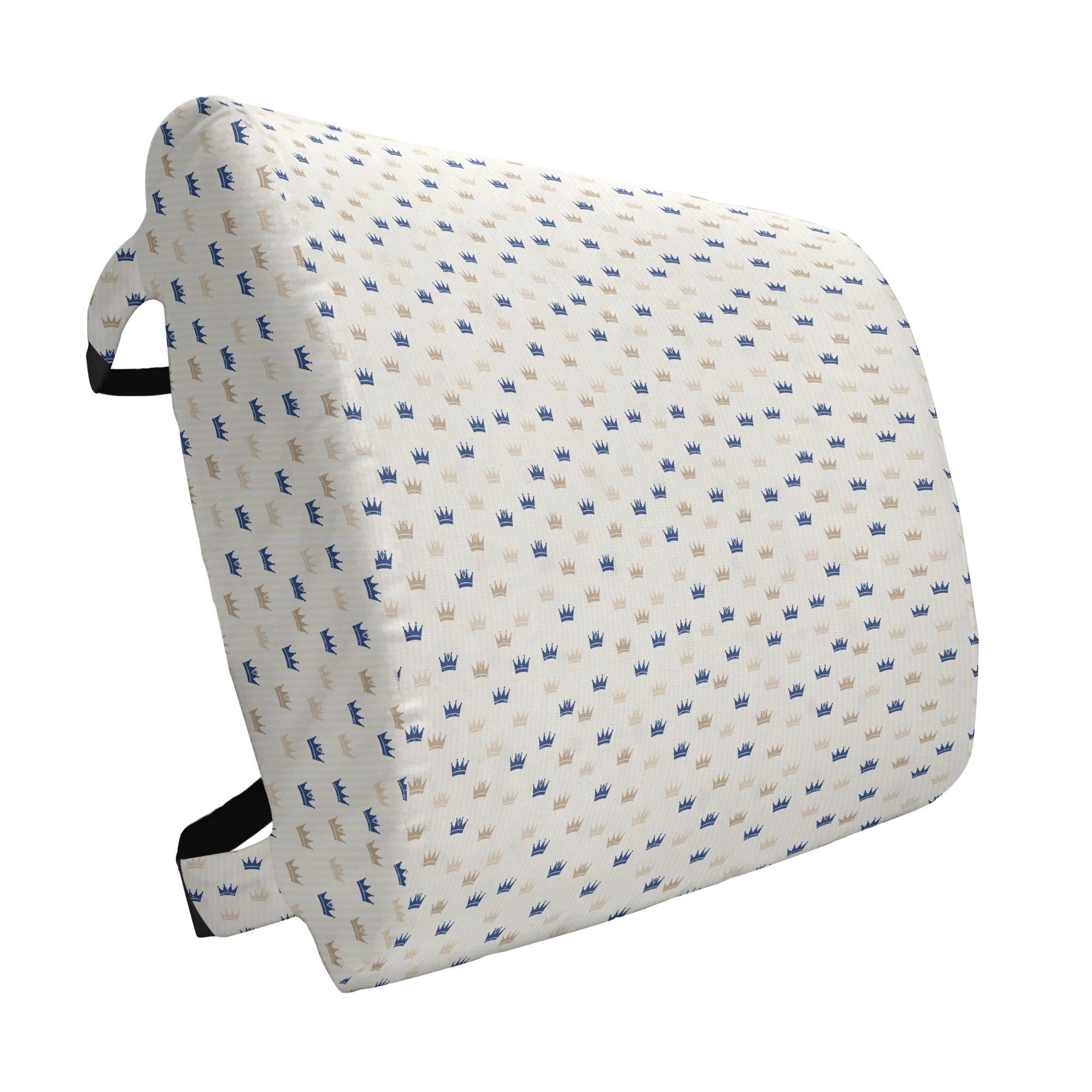 Crown Lumbar Pillow, Royalty Coronet Pattern on Soft Toned Stripes King ...