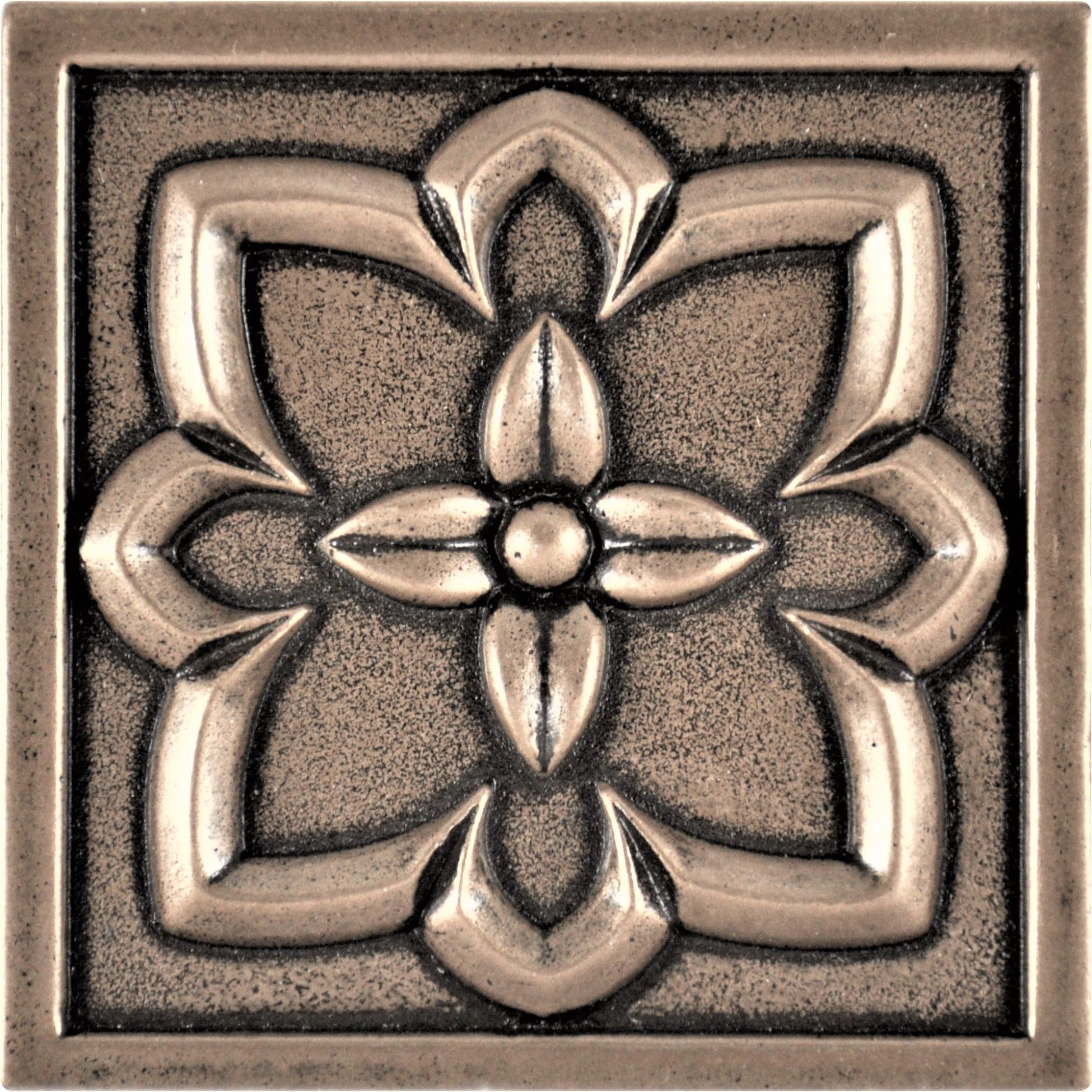 Nichetiles Crown Metal Insert Tile, Bronze, 4x4, Pack of 4, Decorative ...