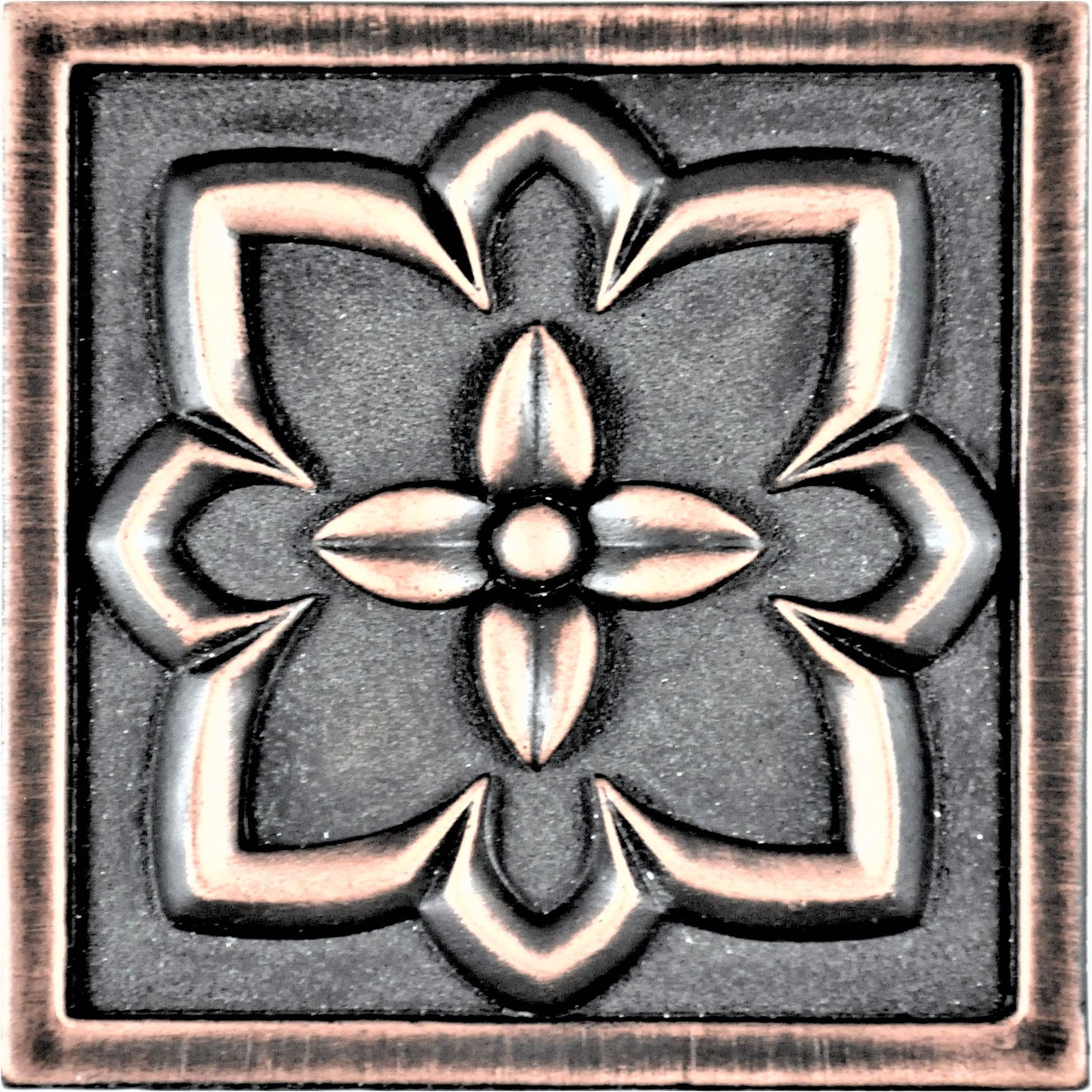 Crown Metal Metal Insert Tile Oil Rubbed Bronze 4x4 ( PACK OF 4 PIECE ...