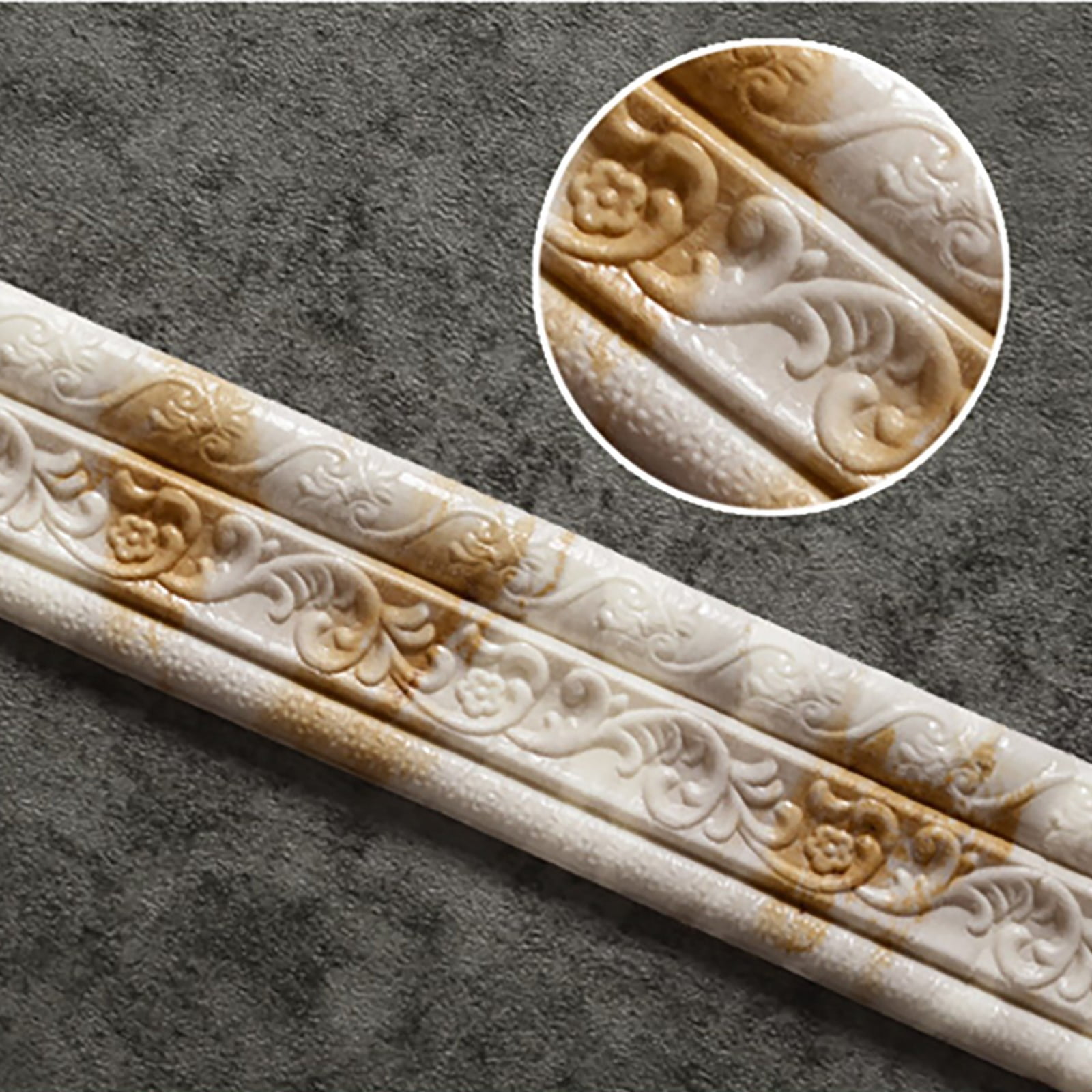 Crown Molding Peel and Stick 3D Flexible Foam Wall Trim White Self ...