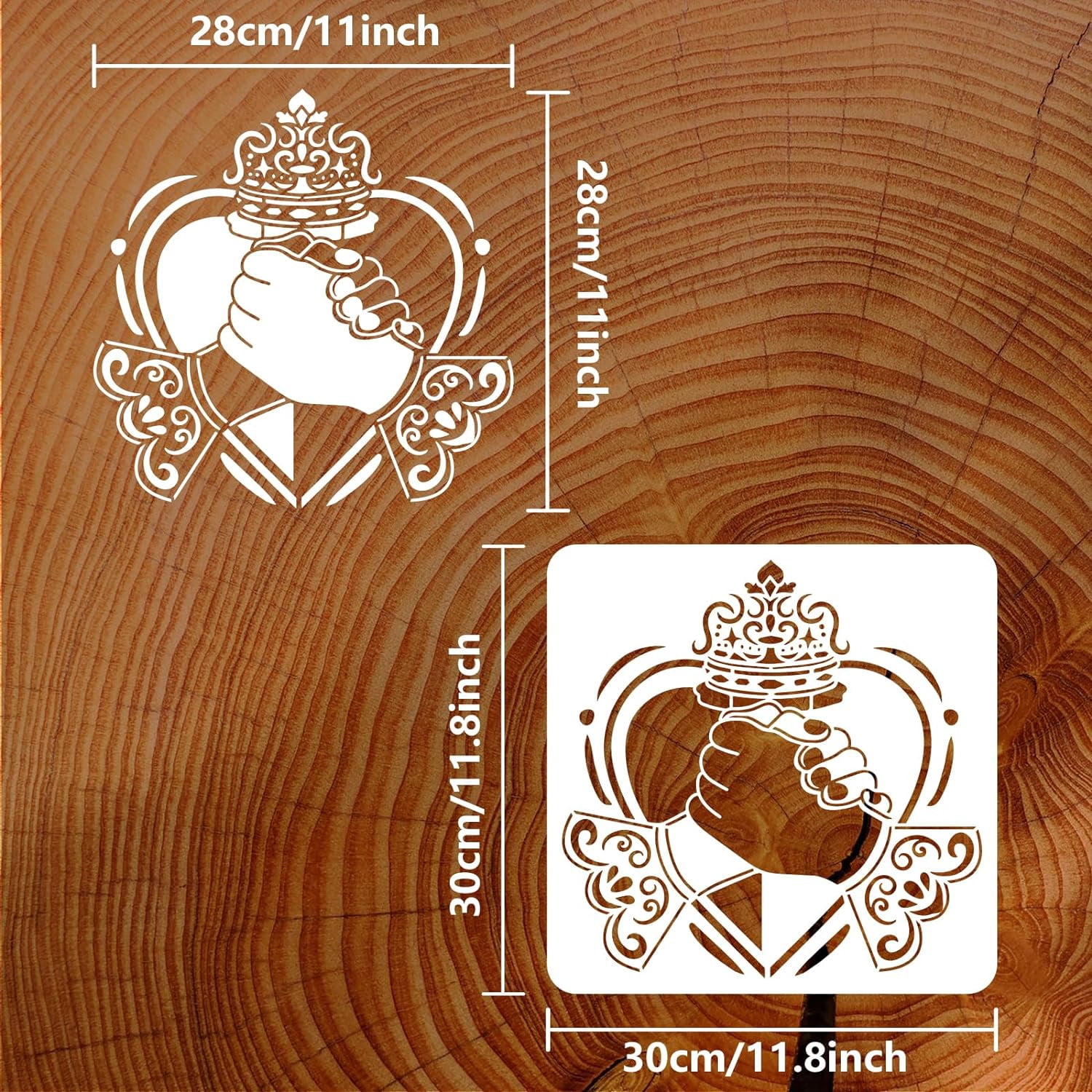Crown Painting Stencil 11.8x11.8inch Reusable Crowned Hand Drawing ...