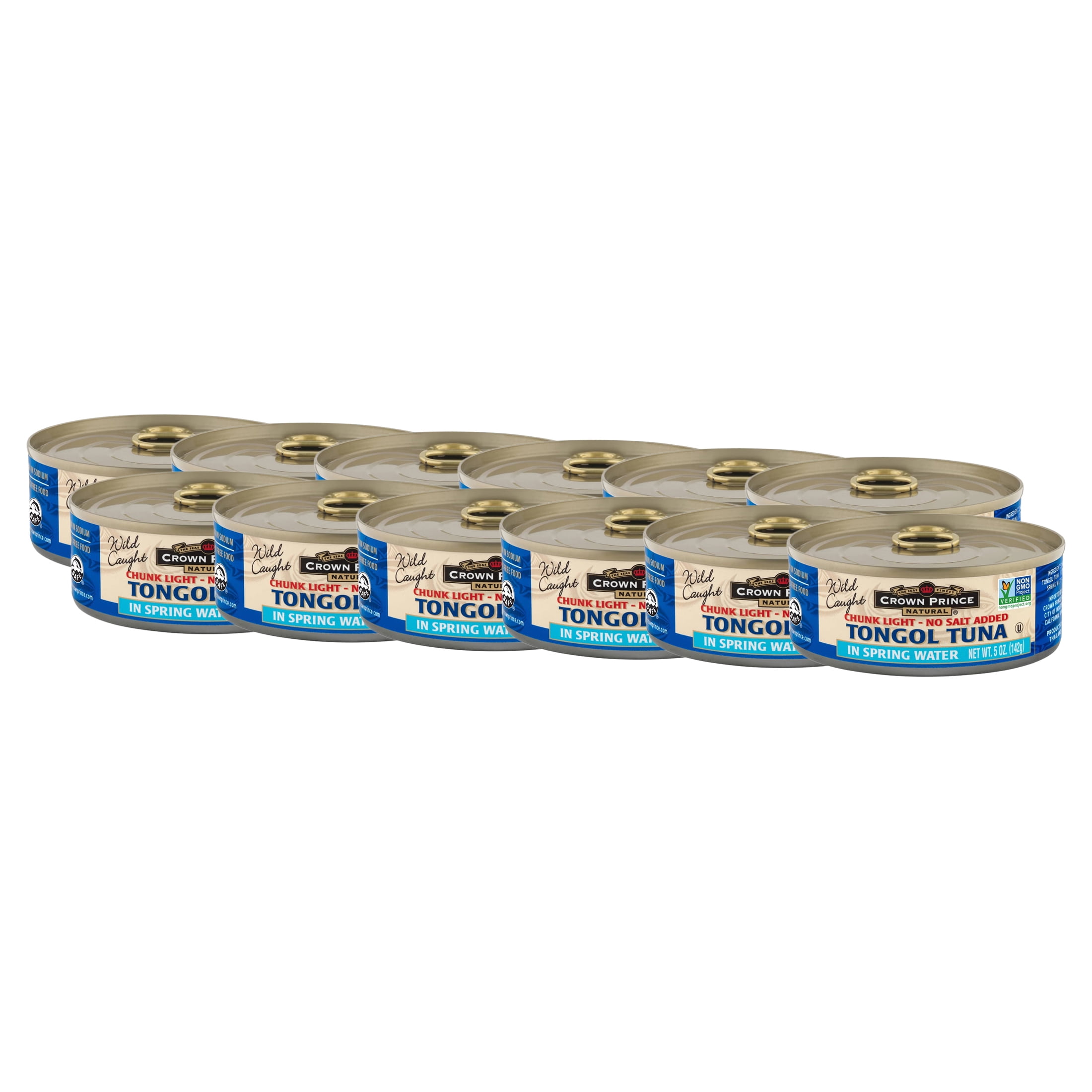 (12 pack) Crown Prince Natural Tongol Tuna, Chunk Light in Spring Water ...