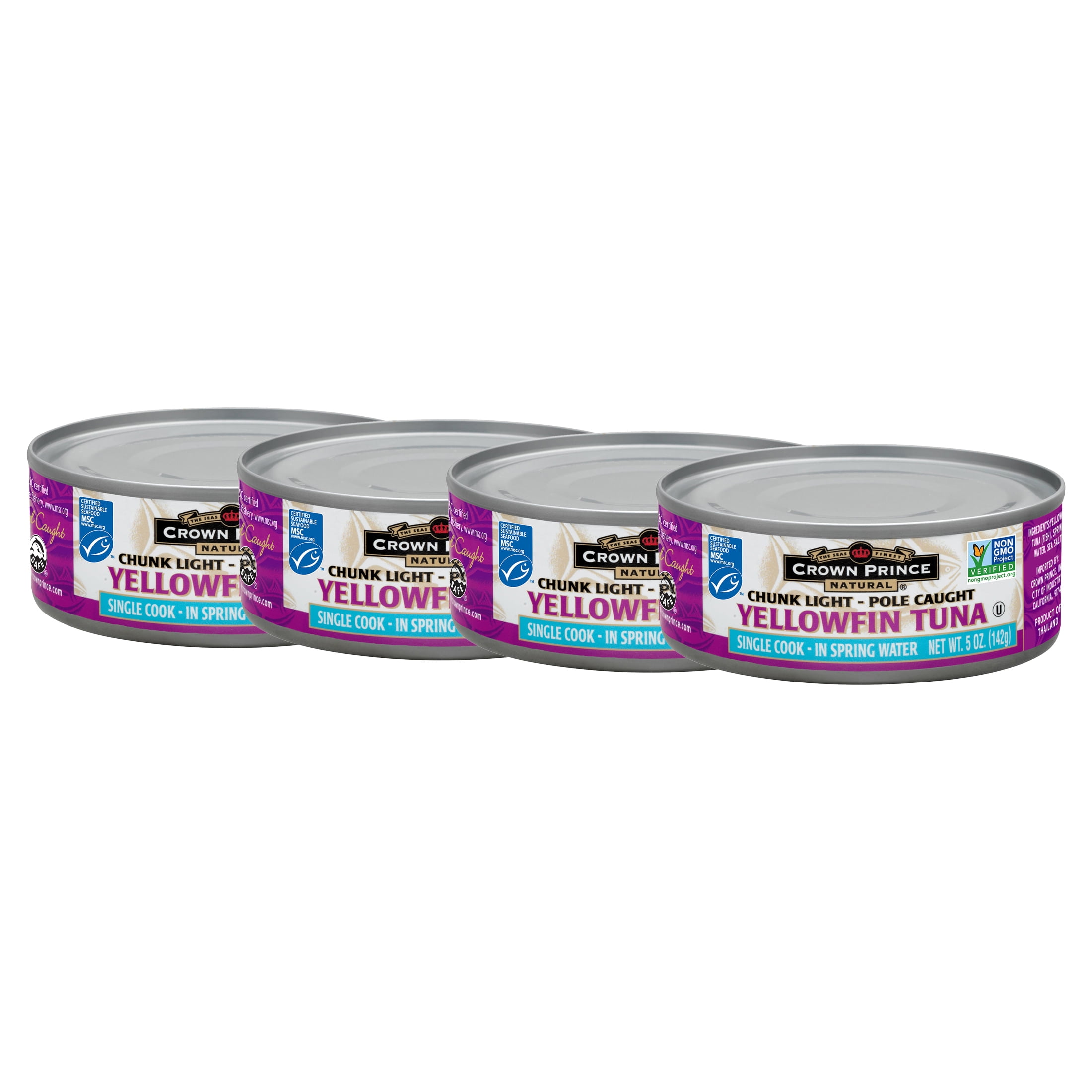 (4 pack) Crown Prince Natural Chunk Light Yellowfin Tuna In Spring ...