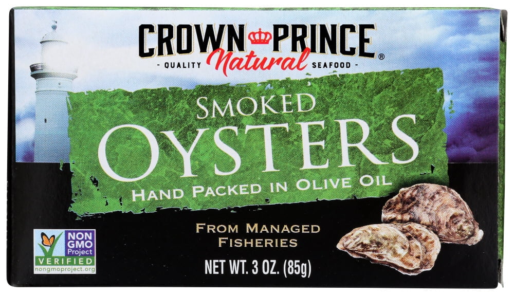 Crown Prince Natural Smoked Oysters in Olive Oil - 18x3OZ - Walmart.com