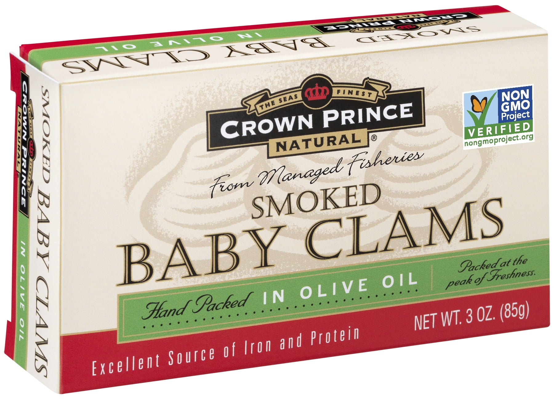 Crown Prince Natural Canned Wild Caught Smoked Baby Clams, in Olive Oil ...