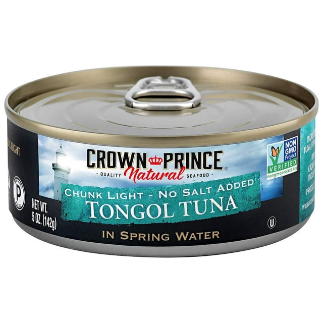 Crown Prince Natural Tongol Tuna, Chunk Light in Spring Water, No Salt ...