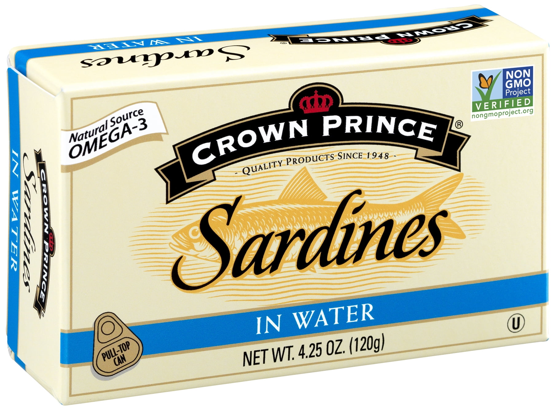 Crown Prince Natural Wild Caught Sardines, In Water, 4.25 oz (120 g ...