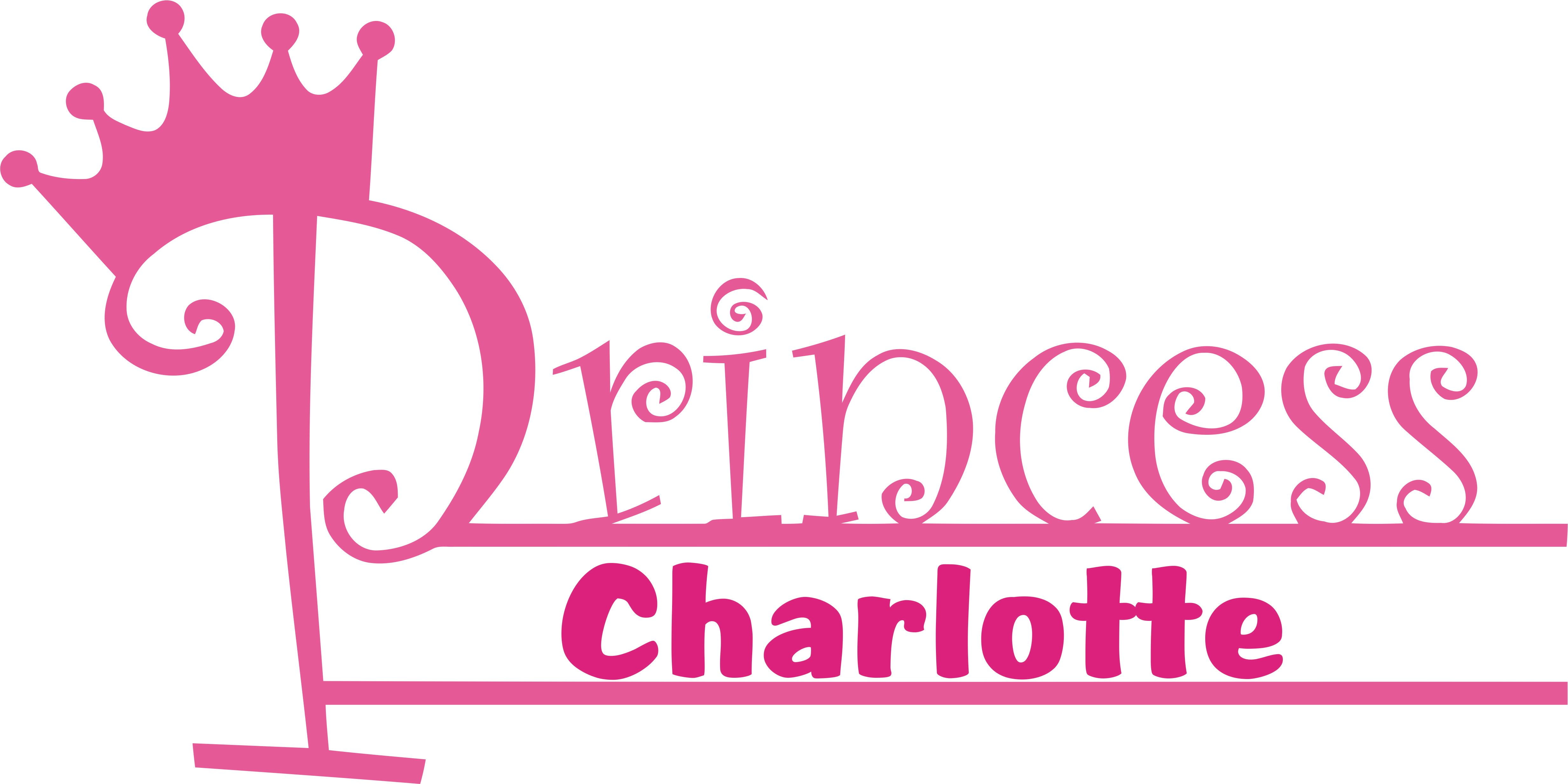 Crown Princess Pink Princess Customized Wall Decal - Custom Vinyl Wall ...