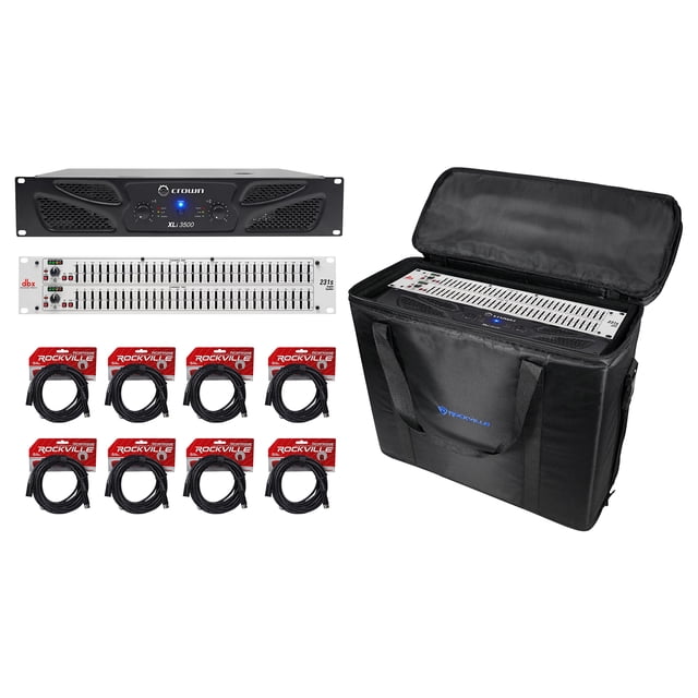 Crown Pro XLi3500 2700w 2 Channel PA Power Amplifier+DBX 231S EQ+Rack ...