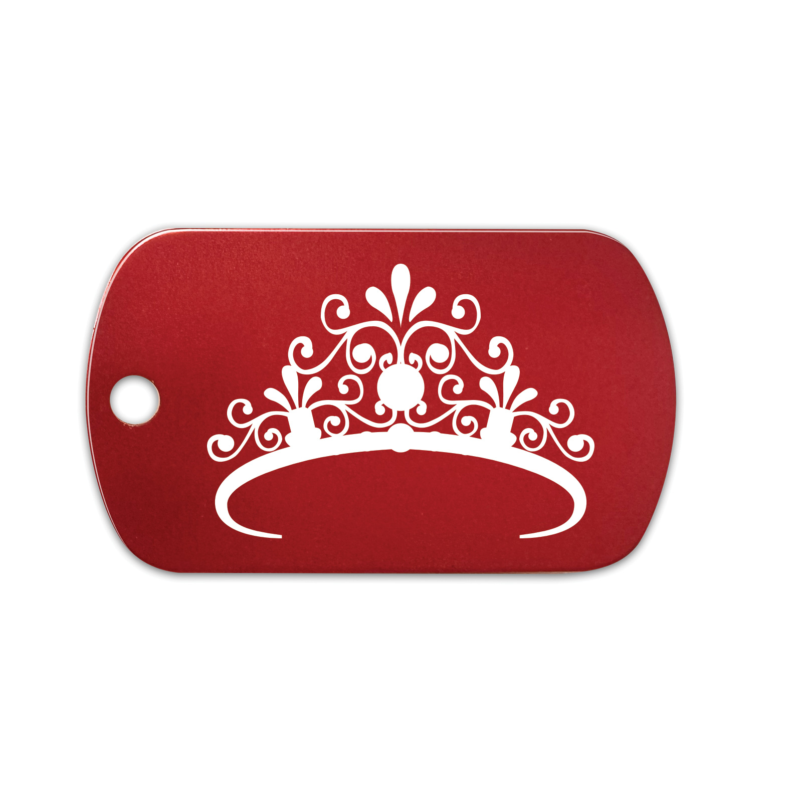 Crown Queen Princess GI Dog Tag Aluminum Keychain - Red - Walmart.com