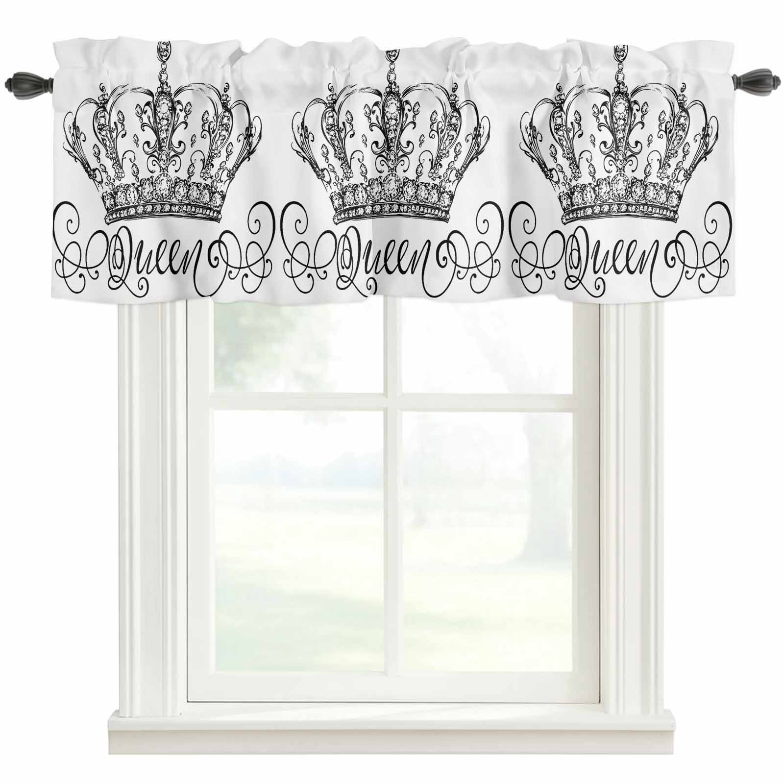 Crown Retro Window Valance Curtain Simple Style Rod Pocket Short ...