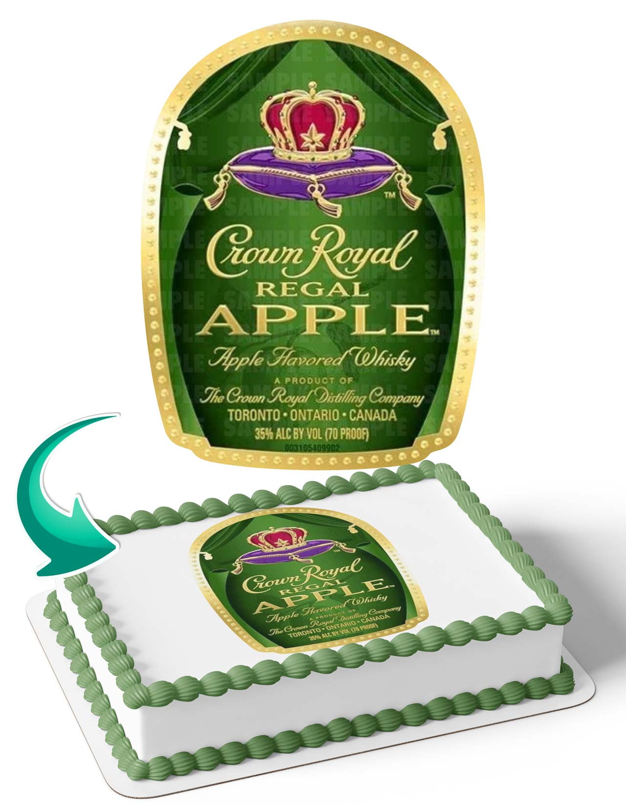 Crown Royal Apple Edible Image Cake Topper Personalized Birthday Sheet ...