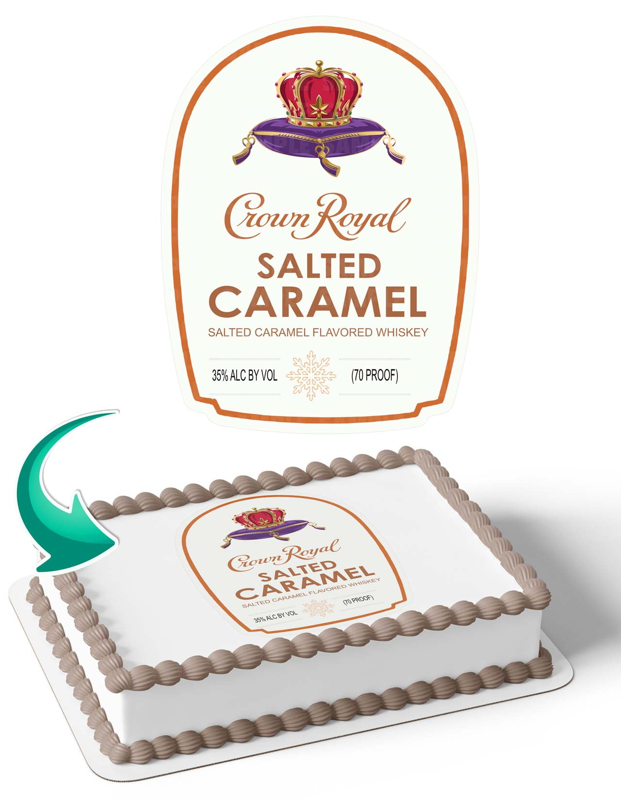 Crown Royal Salted Caramel Edible Image Cake Topper Personalized ...