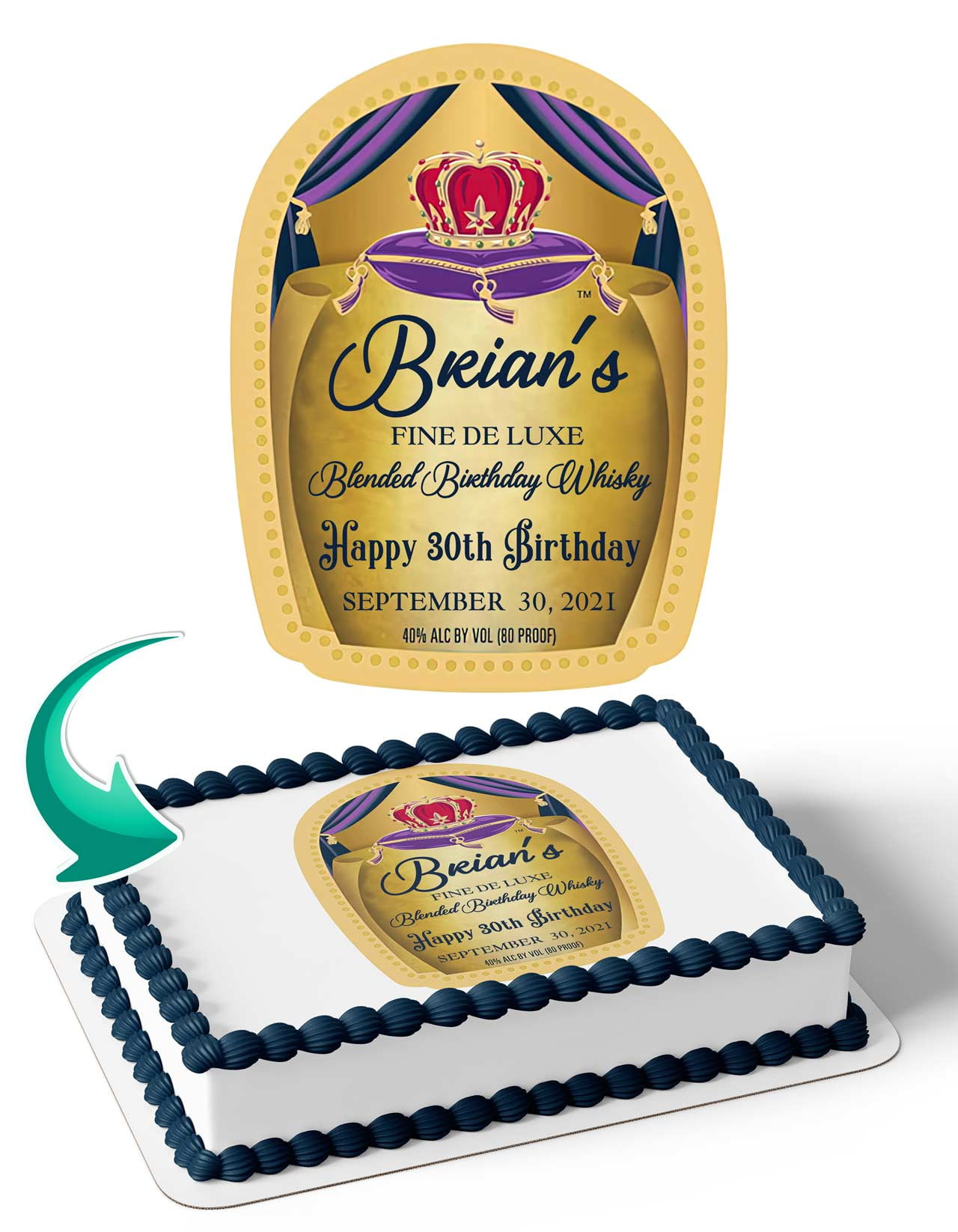 Crown Royal Whisky Original Liquor Edible Image Cake Topper ...