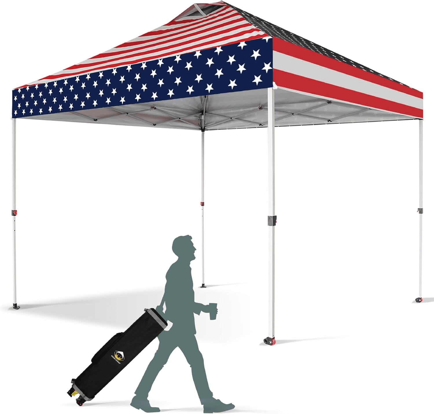 CROWN SHADES 10x10 Ft Outdoor Canopy Tent with 1 Push Lock, American ...