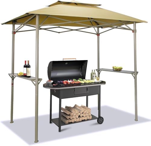 Crown Shades 8x5 Grill Gazebo - Pop Up Canopy for BBQ and Backyard ...