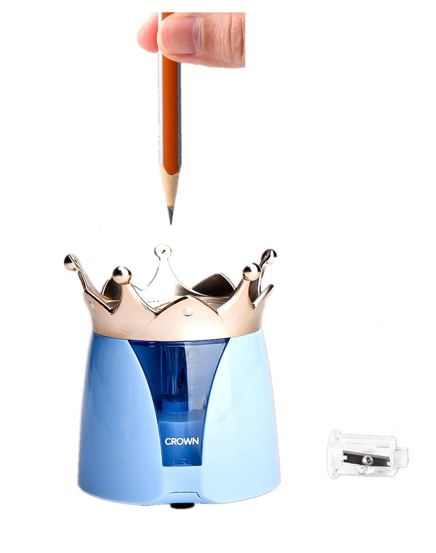 Crown Shape Electric Pencil Sharpener with Spare Sharpener Kawaii ...