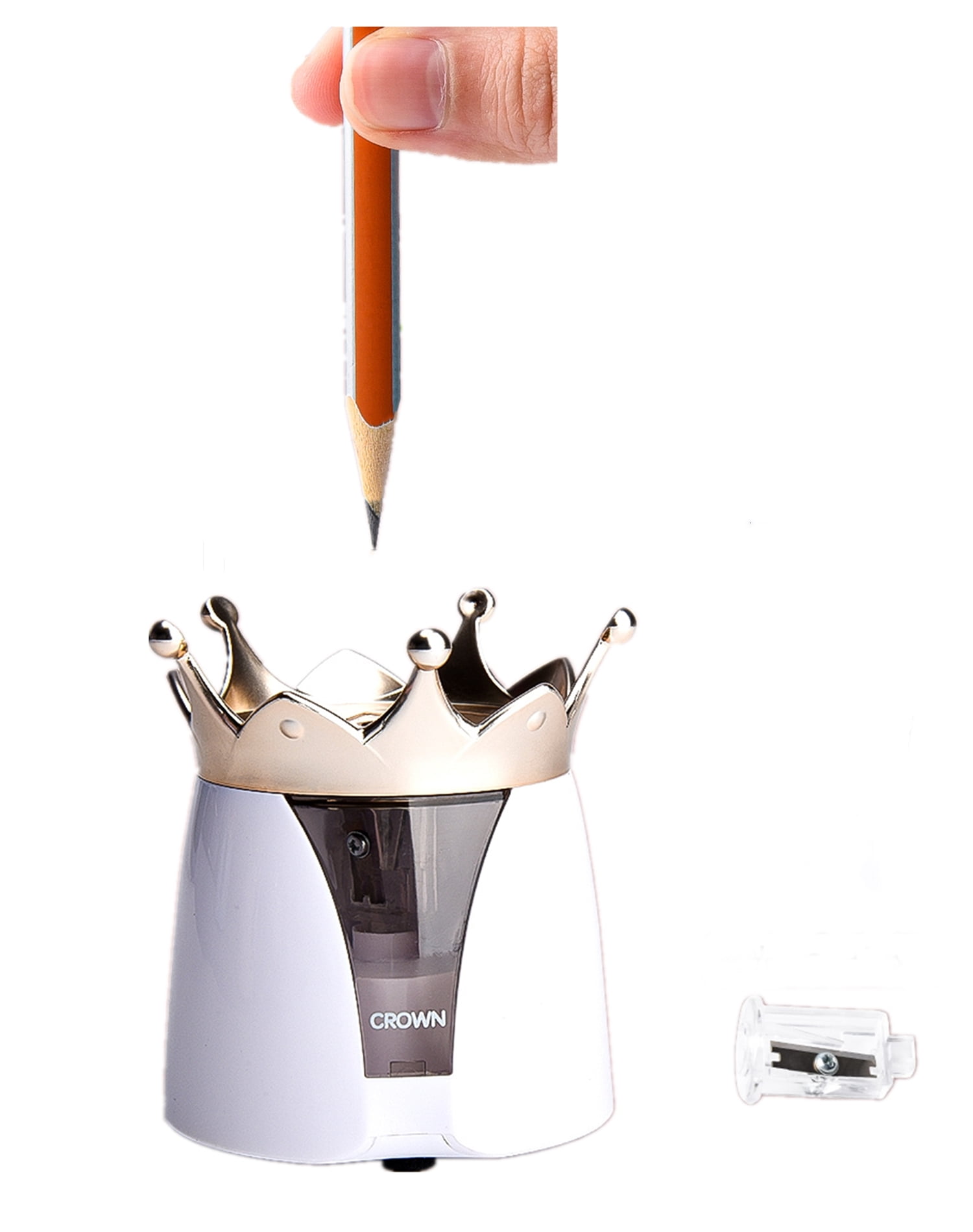 Crown Shape Electric Pencil Sharpener with Spare Sharpener Kawaii ...