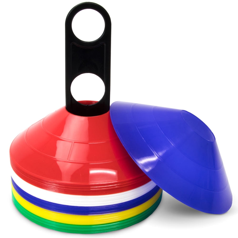 Crown Sporting Goods 50 Flexible Disc Sport Cones & Storage Stand for ...