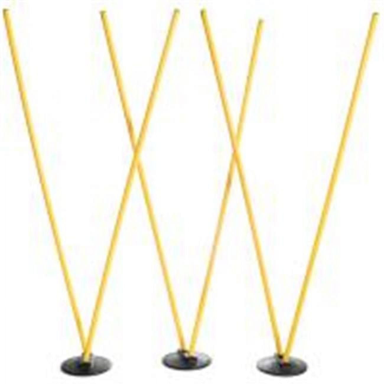 Crown Sporting Goods 6 Agility Poles with 3 Bases, Yellow Poles, Soccer ...