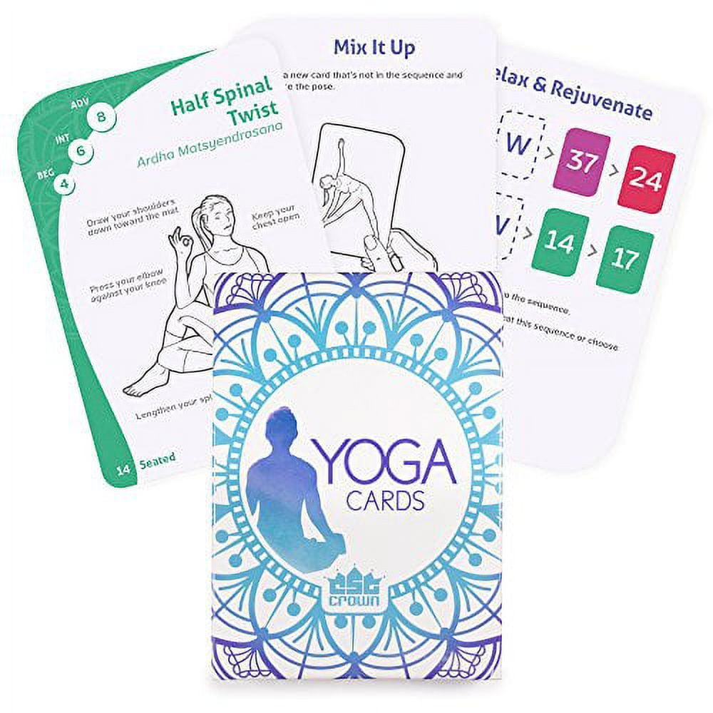Crown Sporting Goods 63 Card Yoga Exercise Deck - 45 Poses ...