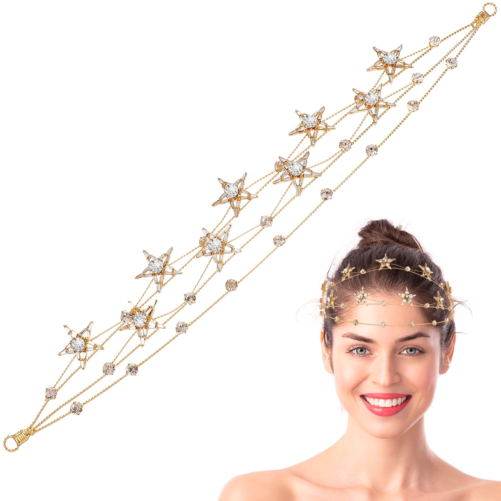 Crown Star Headpiece Stars for Women Hair Ribbons Tiara Headdresses ...