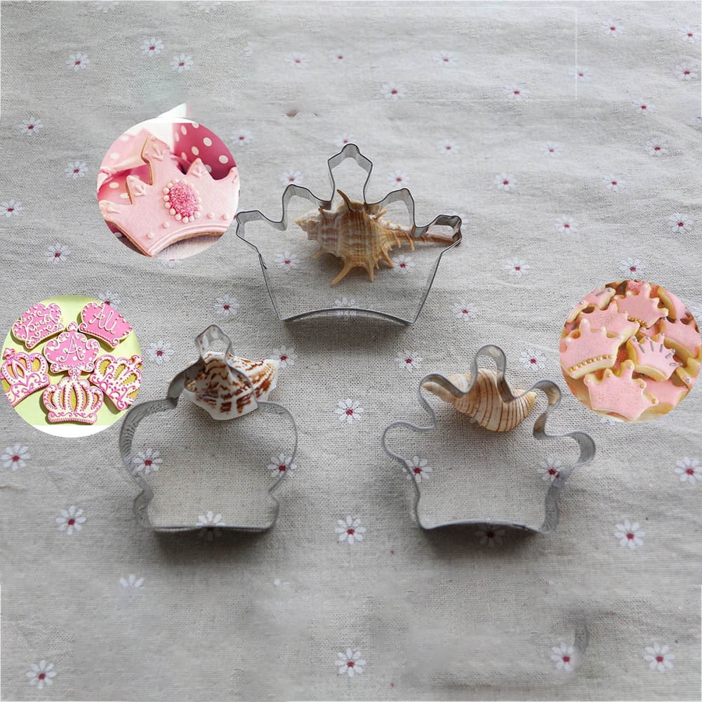 Crown Steel Stainless 3PC Princess Cookie Cake DIY Kitchen，Dining Bar ...