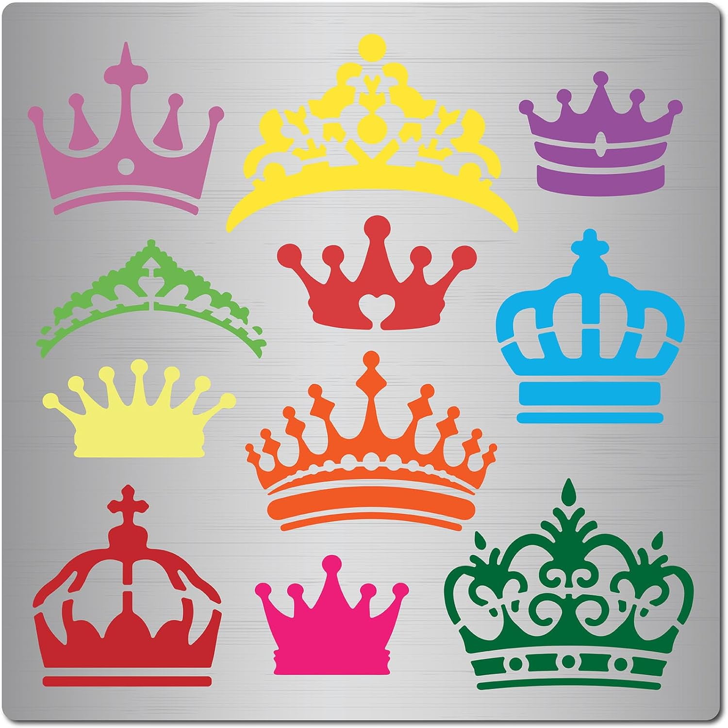 Crown Stencil Metal King Queens Crown Stencils Reusable Stainless Steel ...