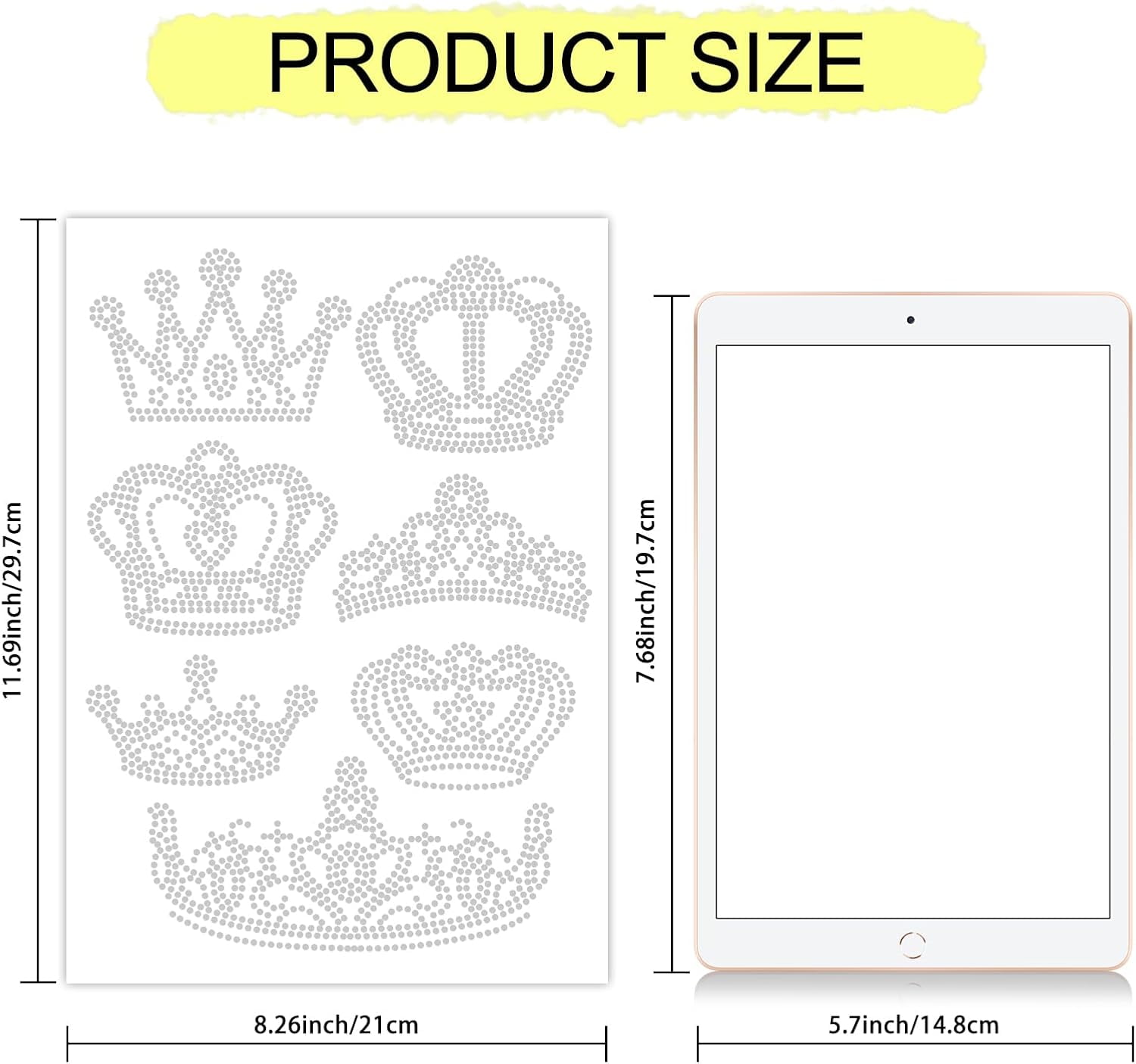 Crown Theme Rhinestone Iron on Hotfix Transfer Decal Various Crown ...