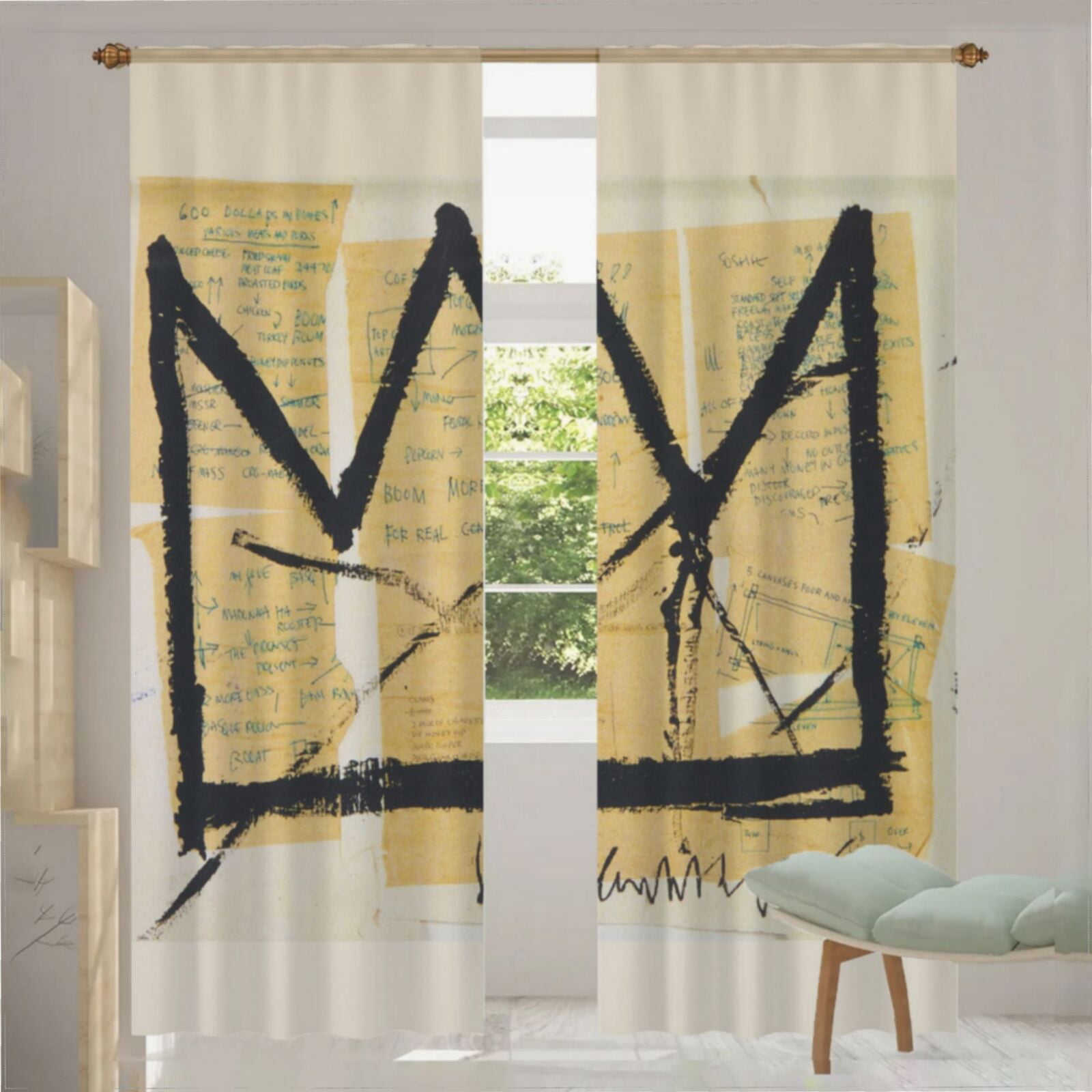 Crown Tulle Curtain for Living Room Bedroom Decor Sheer Curtains Room ...