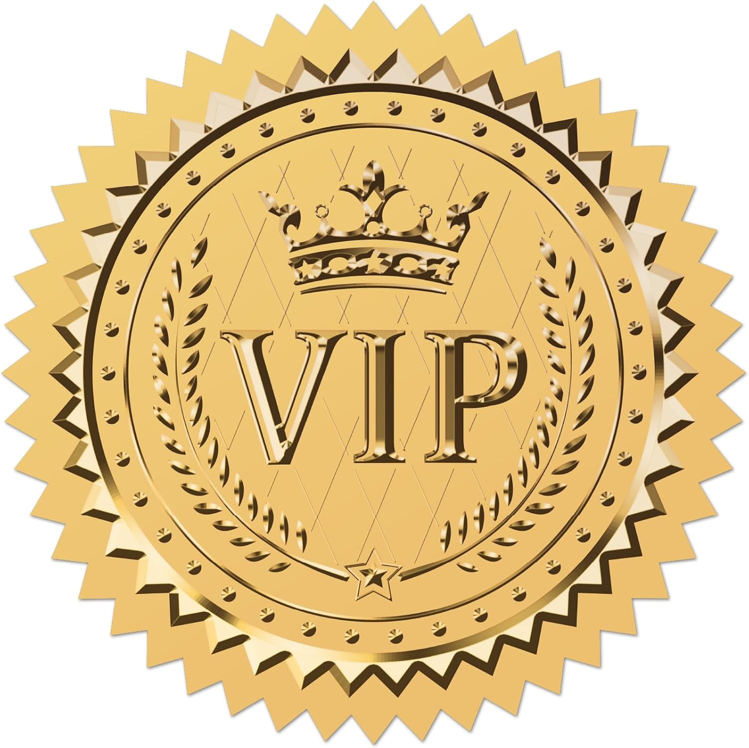 Crown VIP Stickers 100Pcs 2" Embossed Foil Seals Stickers Gold Envelope ...