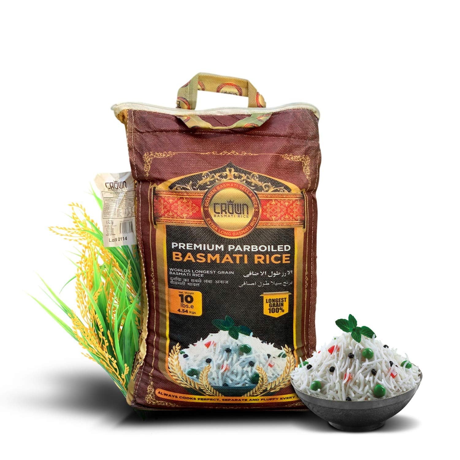 Crown White Parboiled (Sella) Basmati Rice – White 2 years Aged Basmati ...