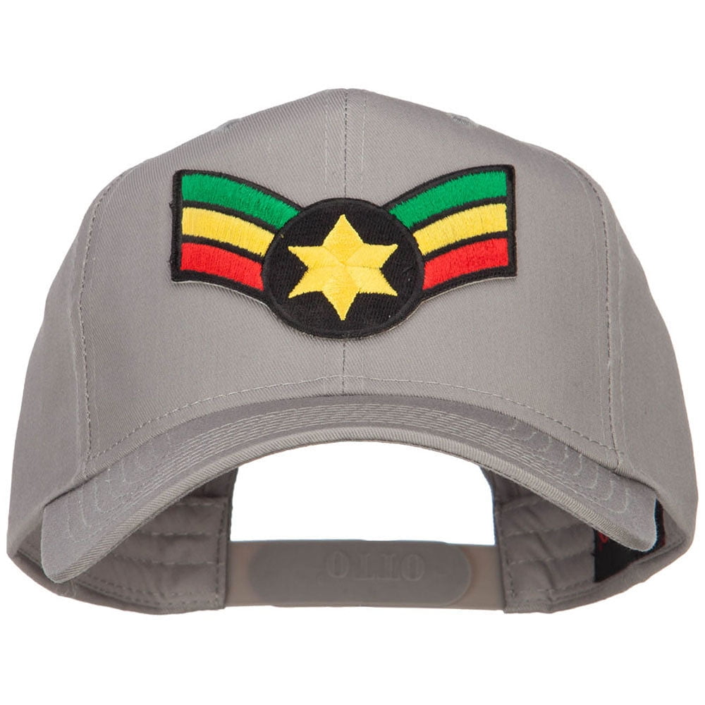 Crown Wing Star Rasta Patched Cap - Grey OSFM - Walmart.com