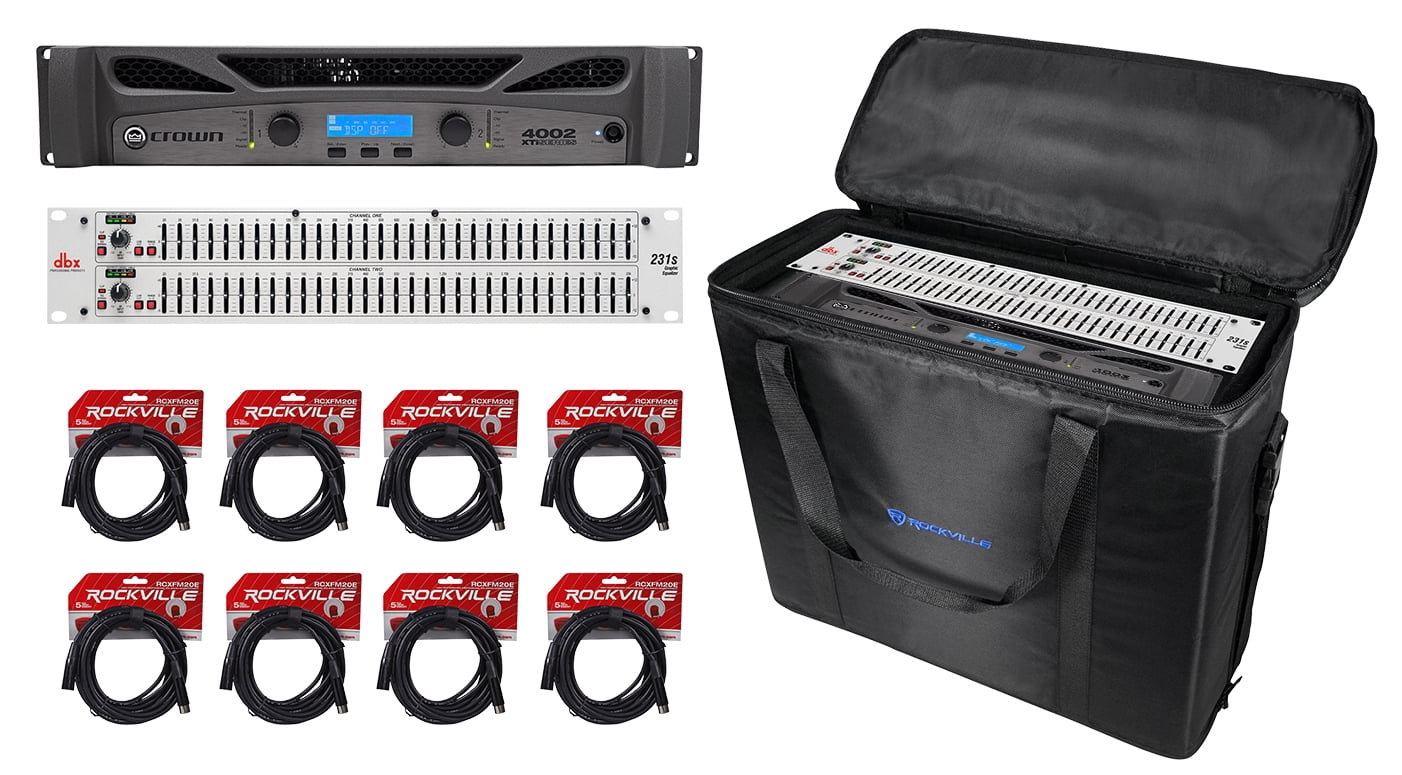 Crown XTI4002 XTI-4002 2400 Watt Power Amplifier w/DSP+DBX 231S EQ+Rack ...