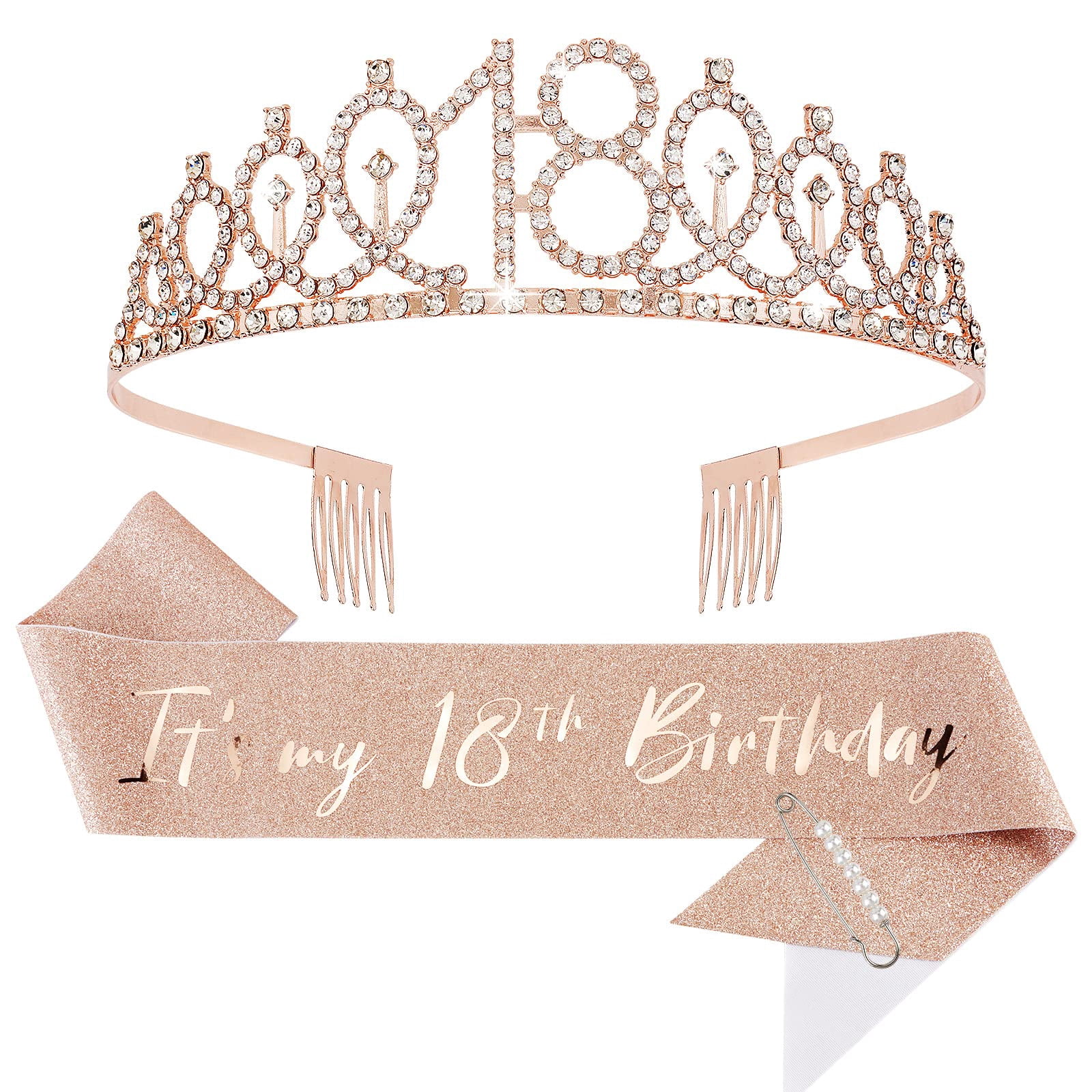 Crown and Pearl Pin CCF19 Set for 18th Birthday - It's My 18th Birthday ...