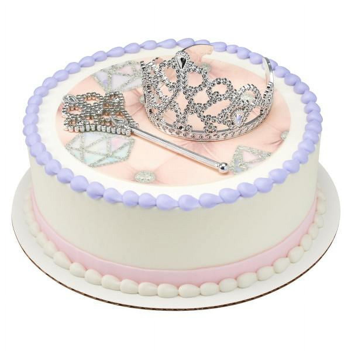 Crown and Scepter DecoSet with Round Edible Cake Topper Image ...