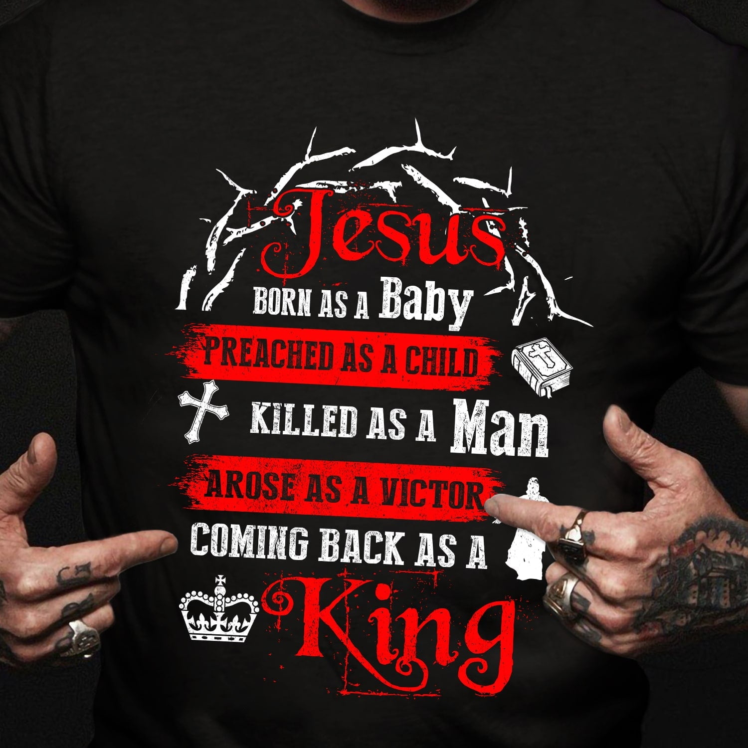 Crown of Thorn, Jesus coming back as a King - Jesus Apparel - Walmart.com