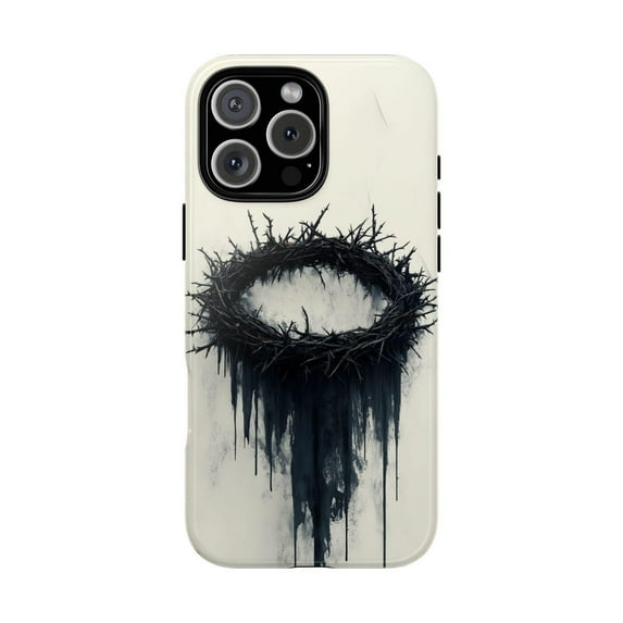 Crown of Thorns Black Drip Christian Religious Symbol Art Phone Case ...