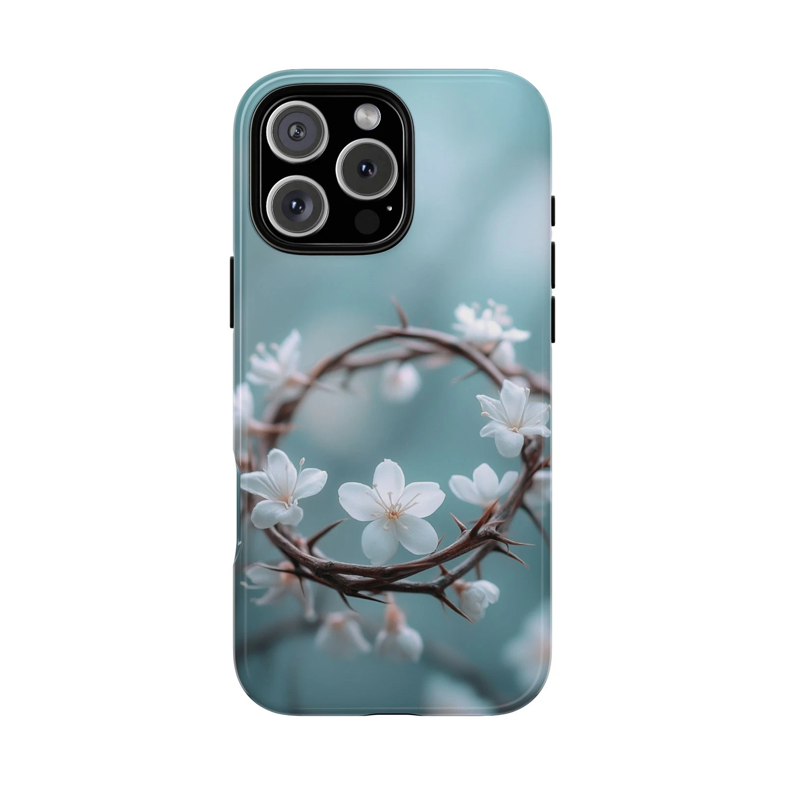 Crown of Thorns Bloom Floral Art Case for iPhone 17 to 11 Pro Max ...