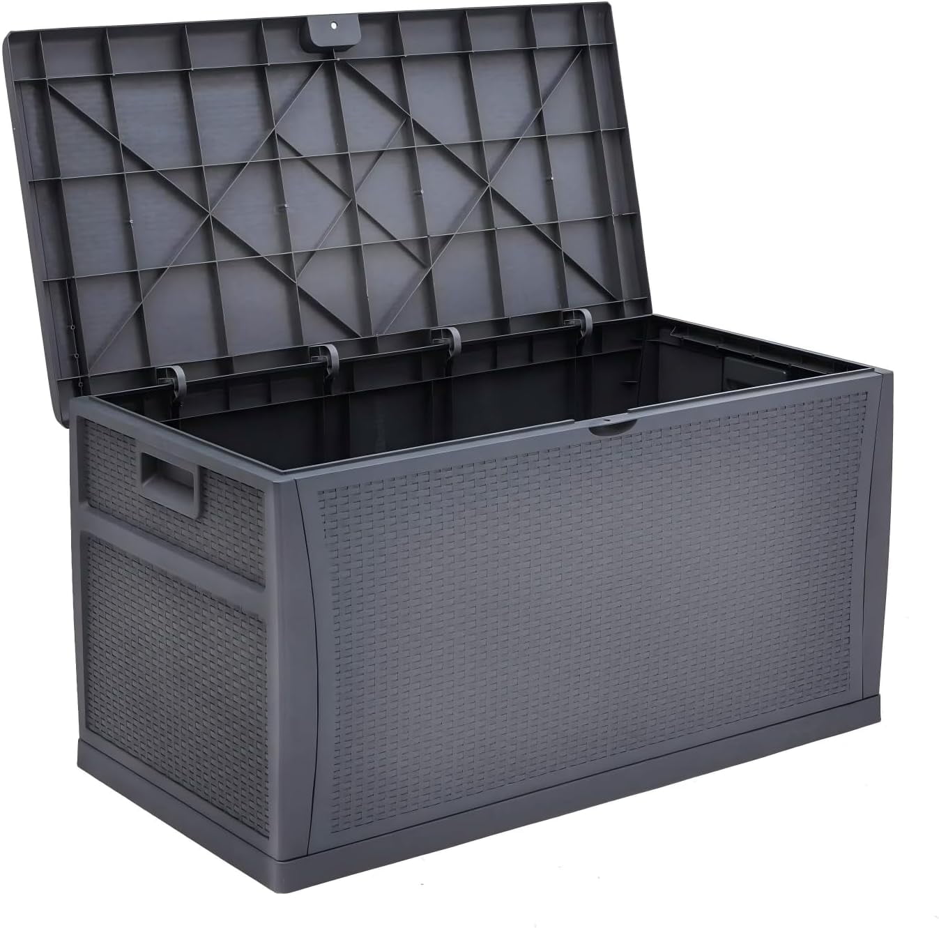 CrownLand 120 Gallon Outdoor Storage Deck Box Resin Container ...