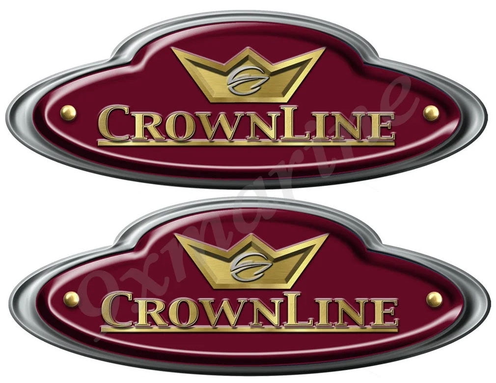CrownLine Boat Remastered Oval Classic Stickers 10"X 3.5" each ...