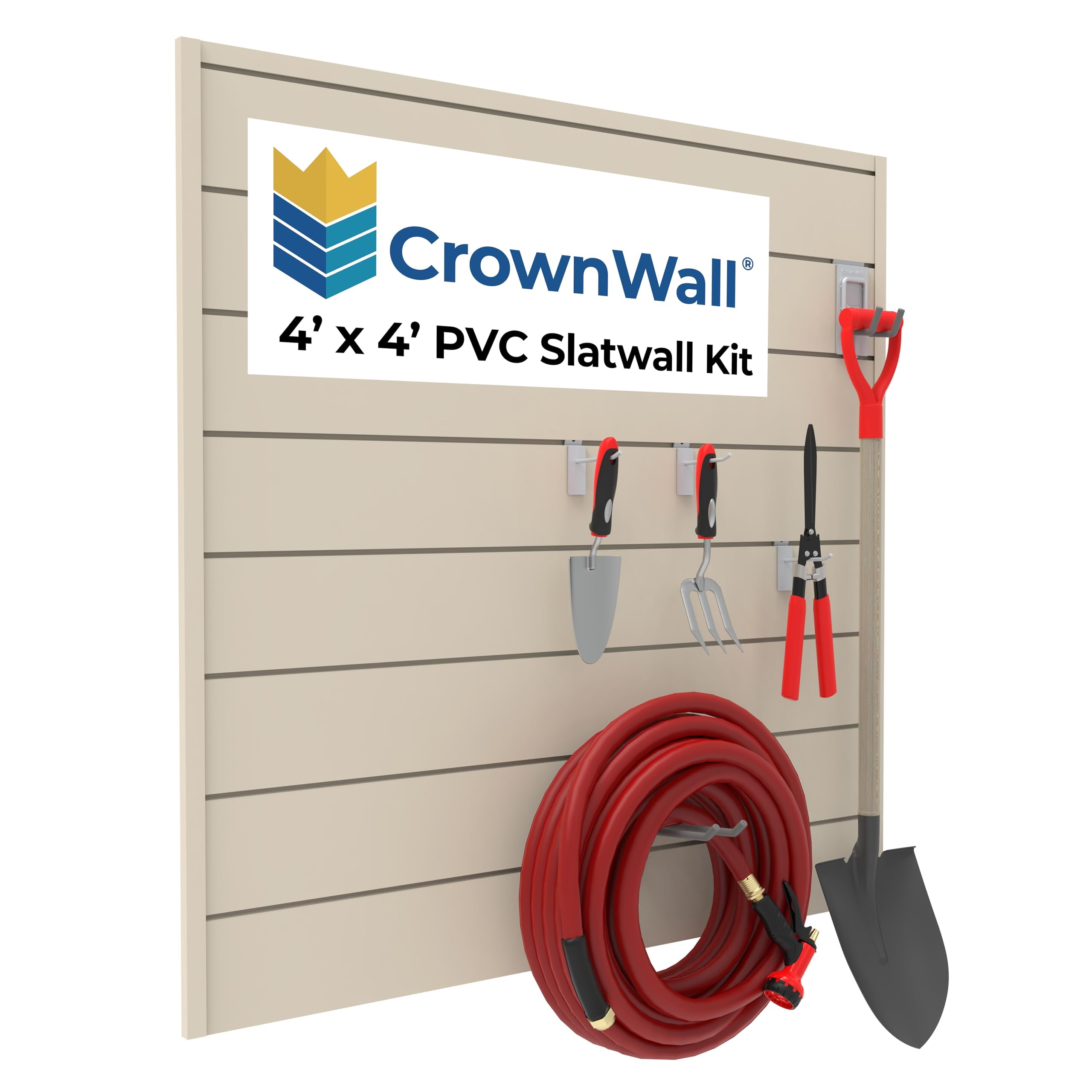 CrownWall PVC Slat Wall Panels Garage Wall and Home Organizer Storage ...