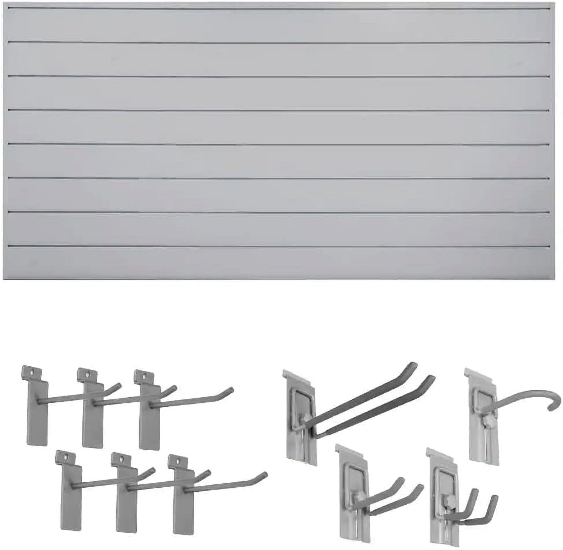 CrownWall PVC SlatWall Panels Garage Organizer Wall Mount with 10-pc ...