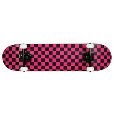 PRO Complete Pre-Built Skateboard, 7.75 in, Black/White Checker Pattern ...