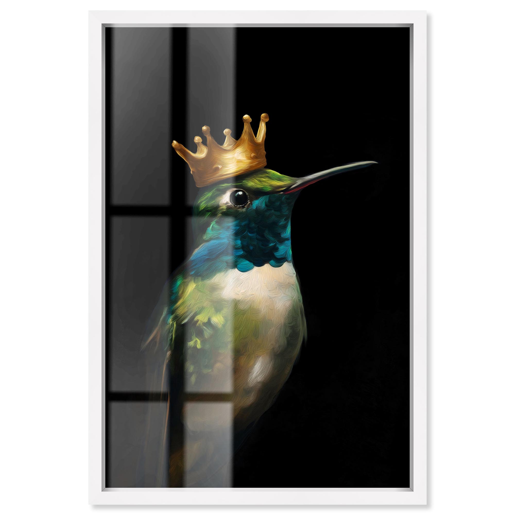 Crowned Azure Bird II Shadowbox Print Bird Wall Art by Art Remedy ...