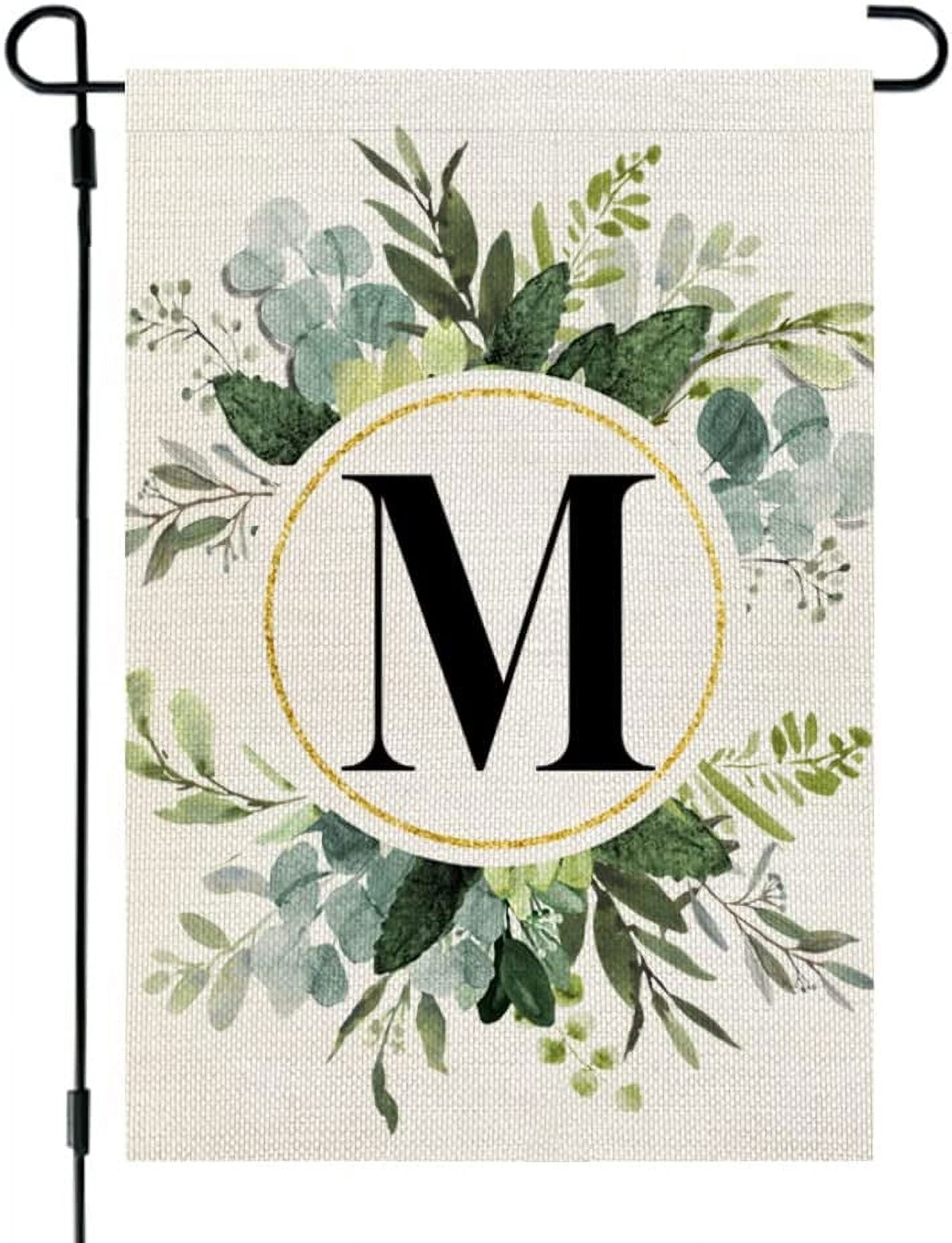 Crowned Beauty Monogram Letter L Garden Flag Floral 12x18 Inch Double ...