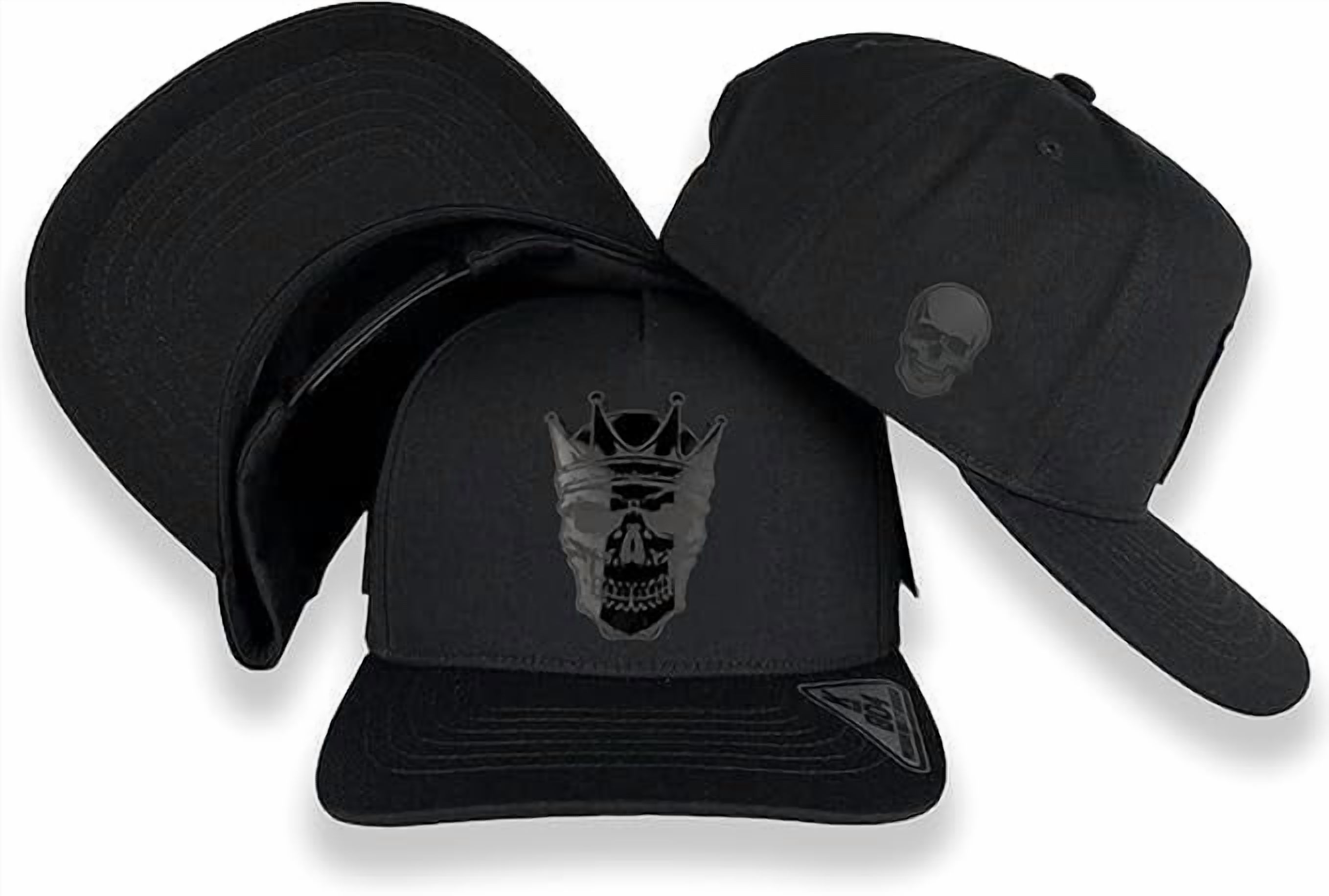Crowned Skull Snapback Hat, Adjustable Snapback Cap with Skull and ...