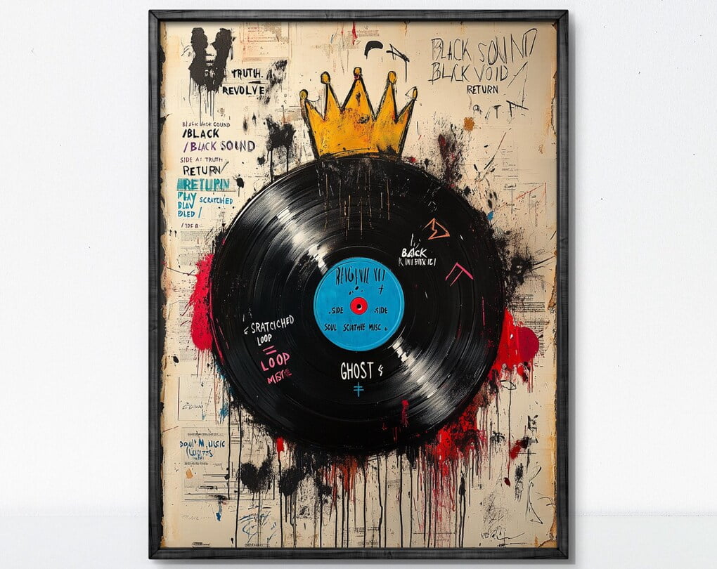 Crowned Vinyl Street Art Poster – Graffiti Style, Basquiat Inspired ...
