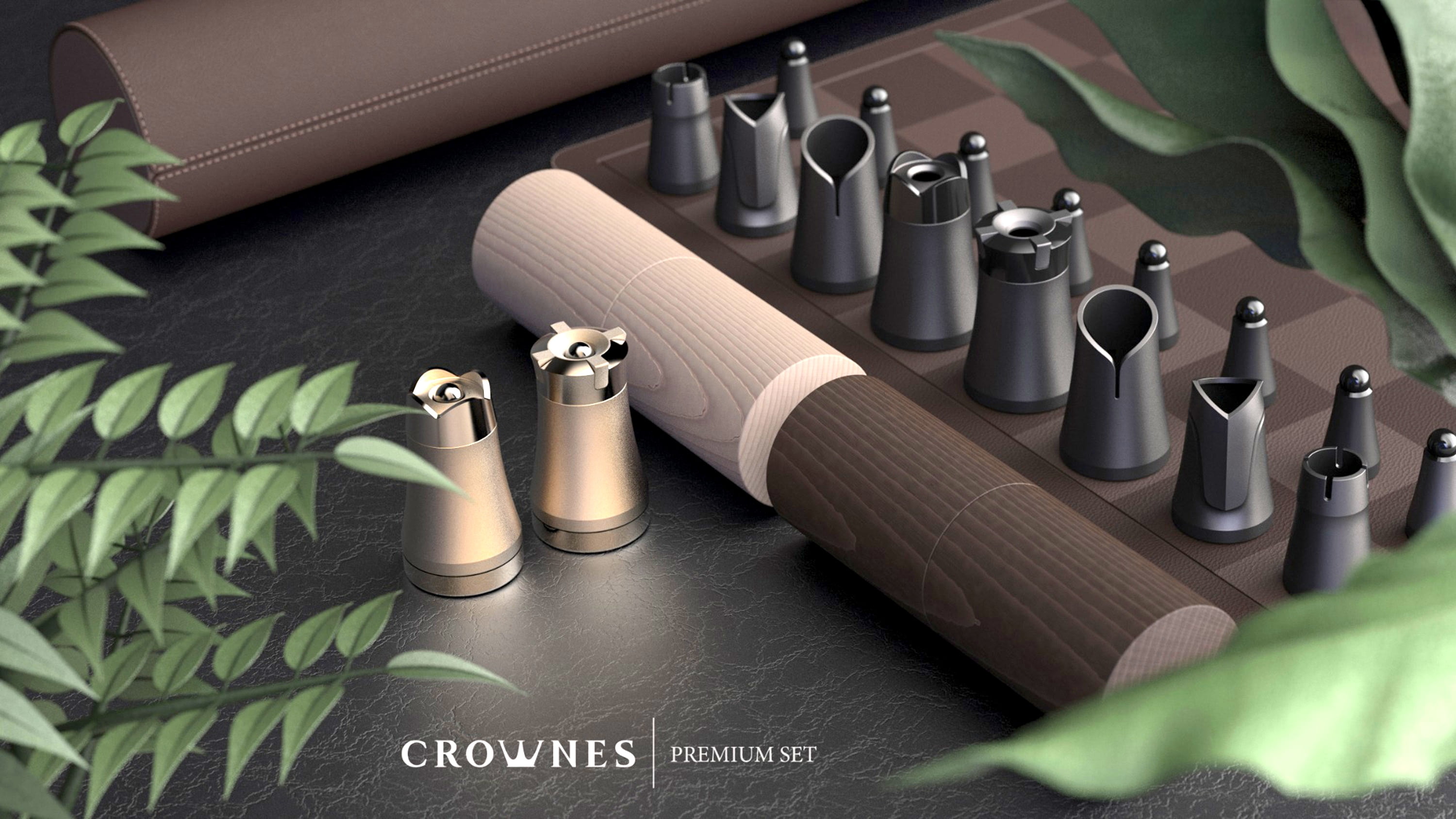 Crownes Chess Set – Compact Magnetic Travel Chess Game, Nesting Piece Design Modern, Portable ...